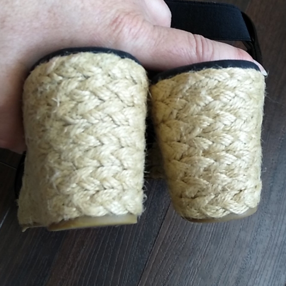 Chaps | Shoes | Chaps Black Wedge Sandals | Poshmark